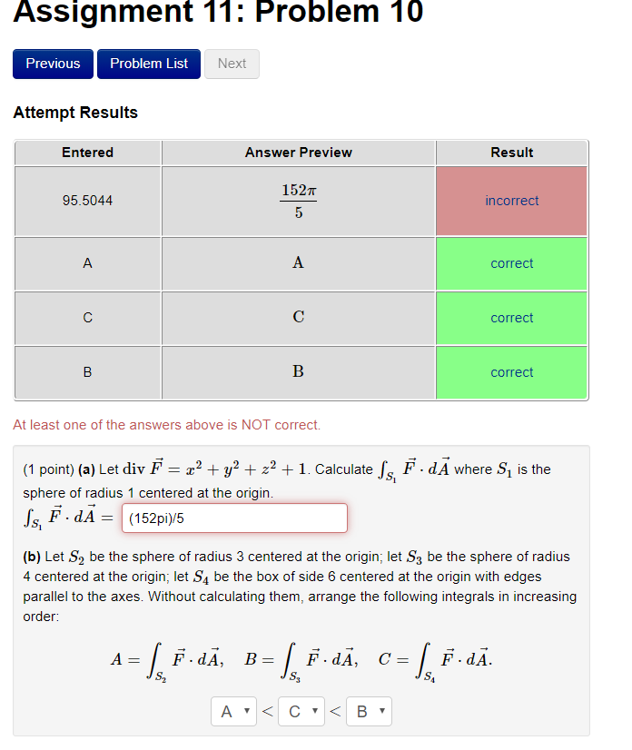 Solved Assignment 11: Problem 10 Previous Problem List Next | Chegg.com