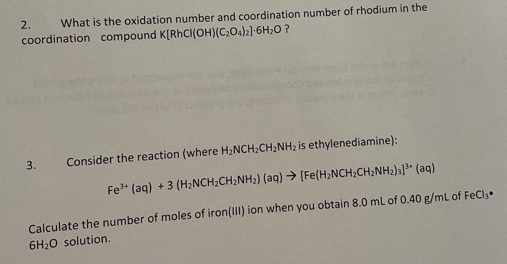 Solved Consider the coordination compound | Chegg.com
