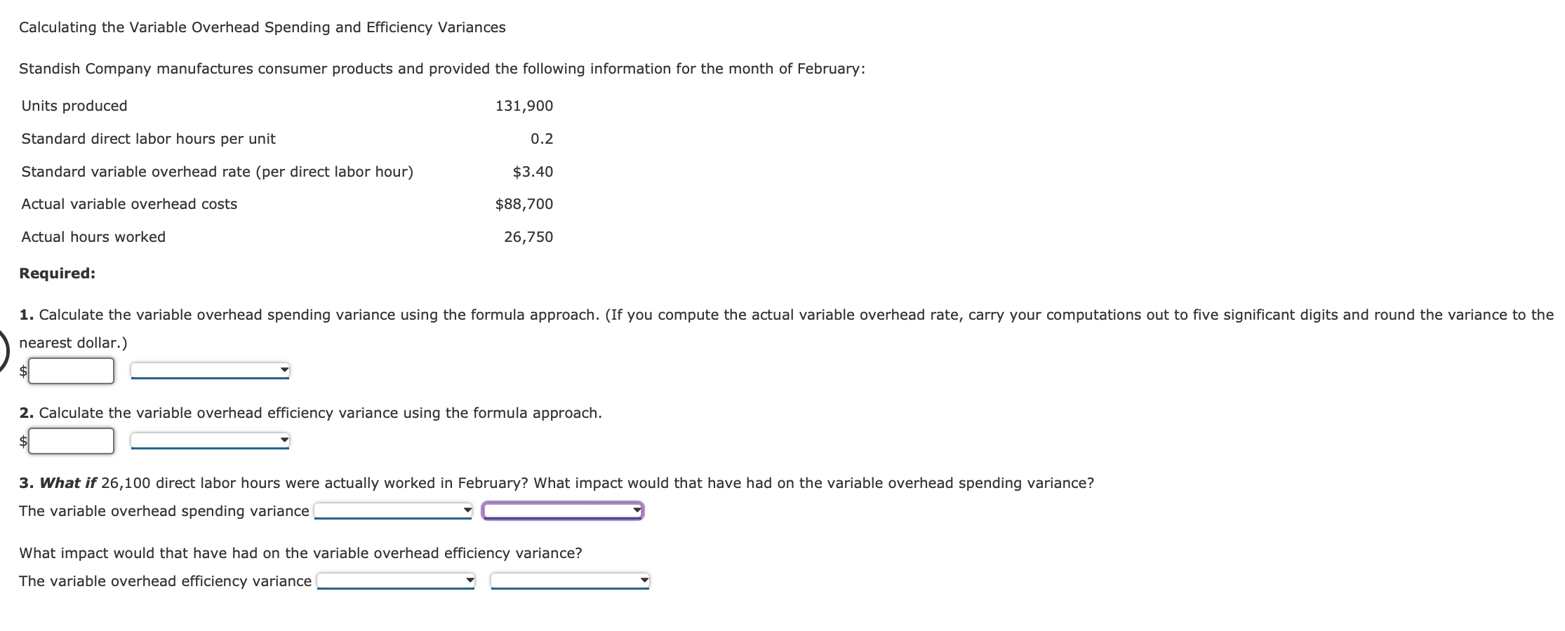 Solved Calculating the Variable Overhead Spending and | Chegg.com