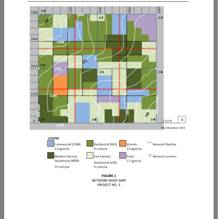 Complete a water network analysis for the land use | Chegg.com