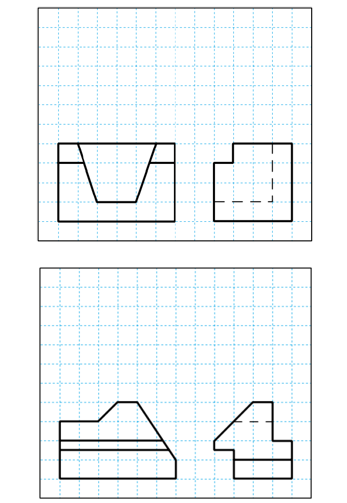 Solved Given two complete views, sketch in the missing view. | Chegg.com
