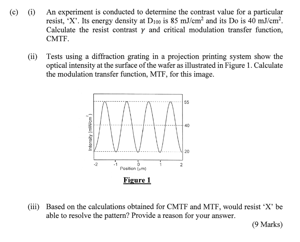 Solved (c) (i) An experiment is conducted to determine the | Chegg.com