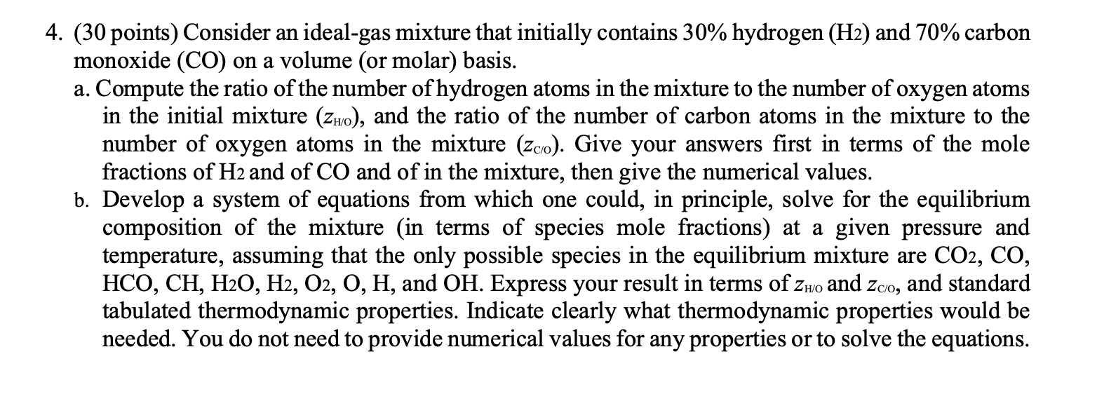 Solved 4. (30 points) Consider an ideal-gas mixture that | Chegg.com