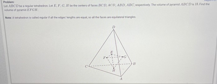 Solved Problem:Let ABCD be a regular tetrahedron. Let | Chegg.com