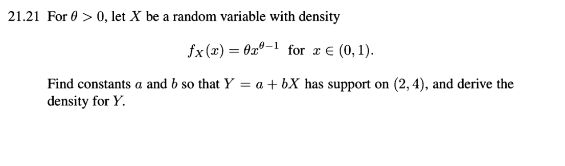 Solved 21.21 For θ>0, let X be a random variable with | Chegg.com