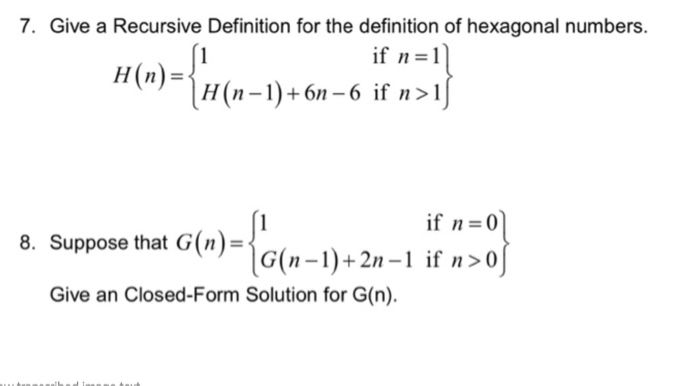 Solved 7. Give a Recursive Definition for the definition of | Chegg.com