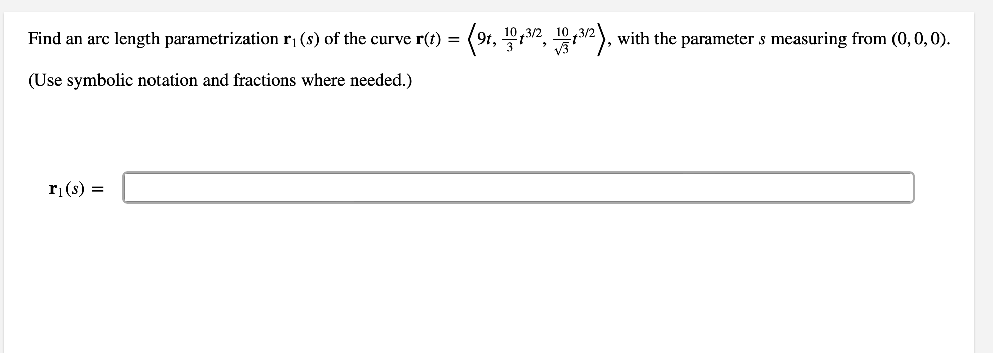 Solved Find an arc length parametrization r1(s) of the curve | Chegg.com
