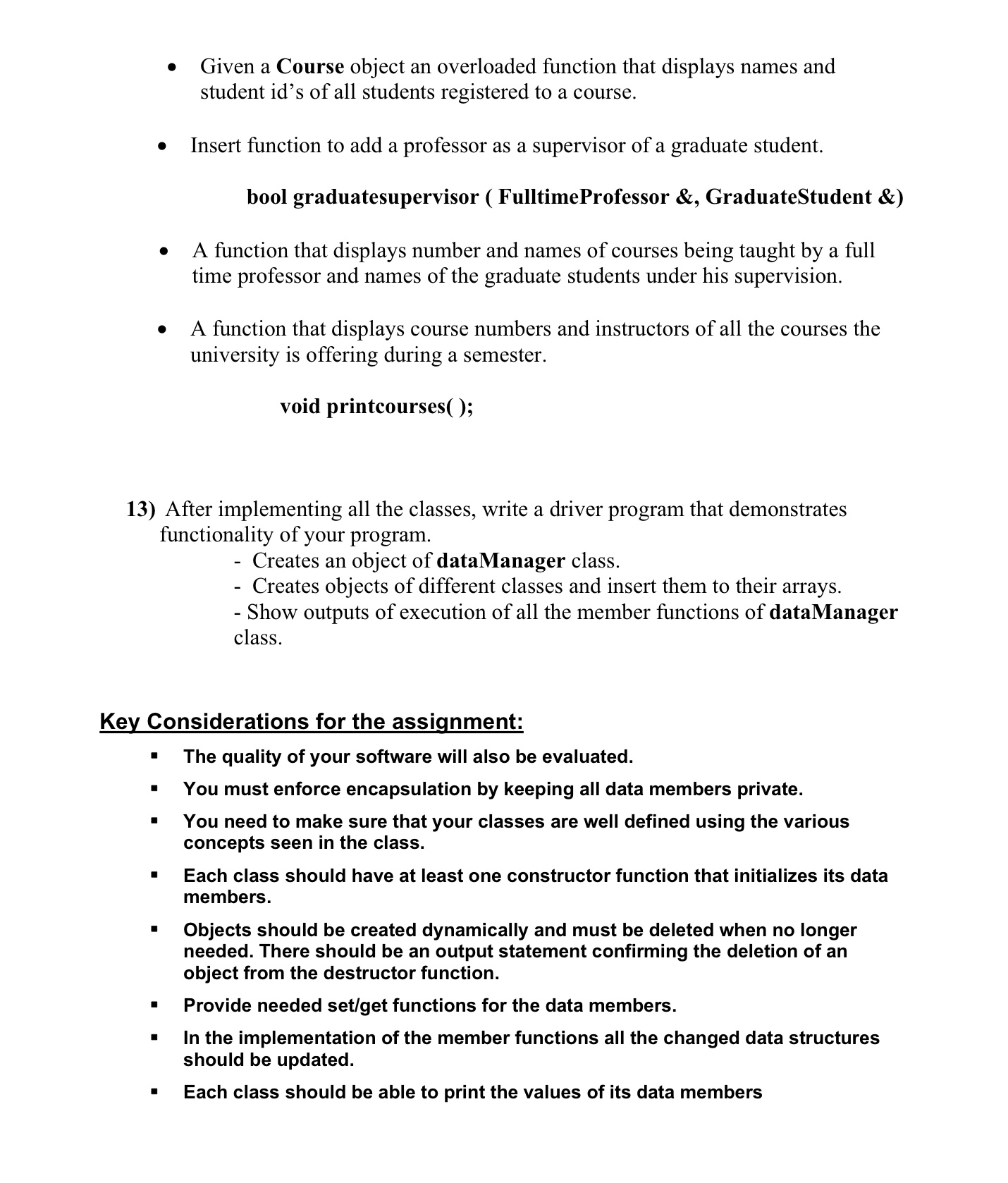 Solved Please write this code, fully implementing each | Chegg.com