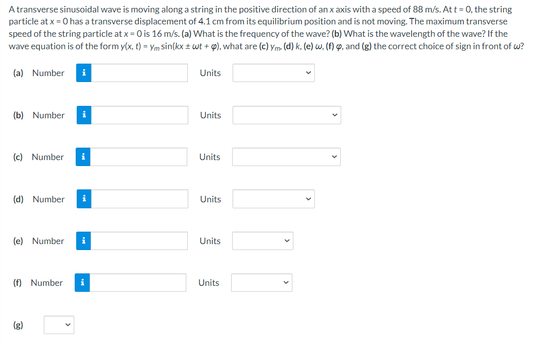 Solved A transverse sinusoidal wave is moving along a string | Chegg.com