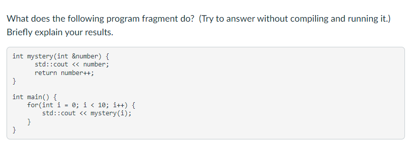 Solved What does the following program fragment do? (Try to | Chegg.com