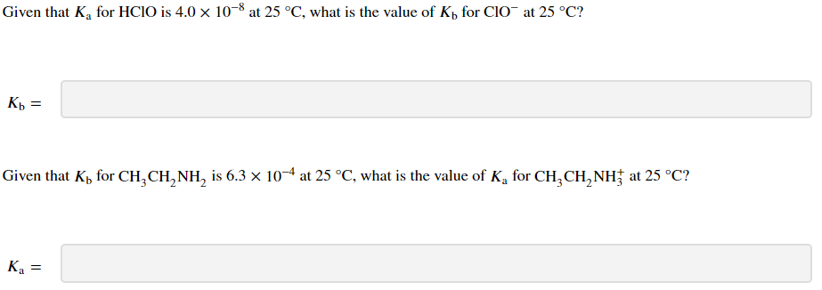 Solved Given that Ka for HClO is 4.0×10−8 at 25∘C, what is | Chegg.com