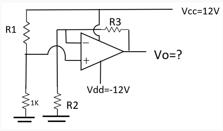 Solved Find the output Voltage Vo R1, R2 \& R3 are given | Chegg.com