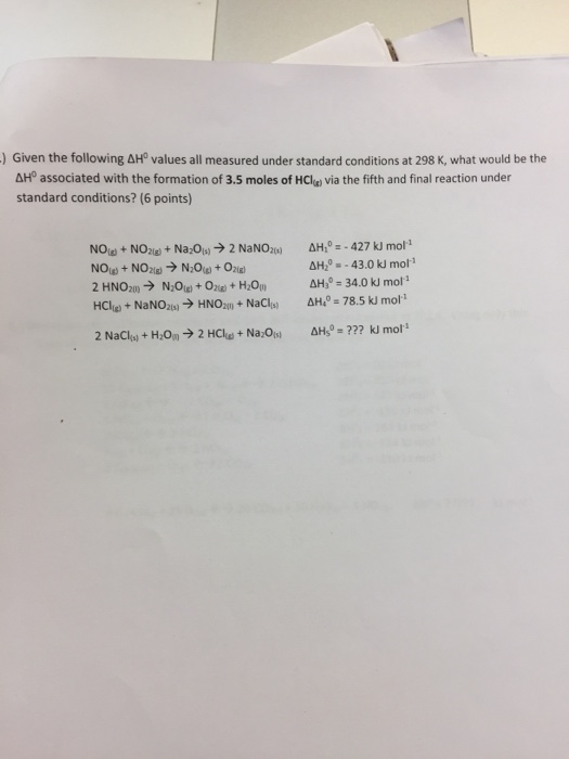 Solved Given the following Delta H^0 values all measured | Chegg.com