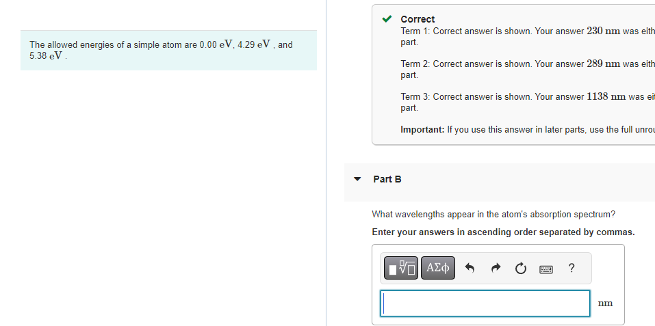 Solved Correct Term 1: Correct answer is shown. Your answer | Chegg.com