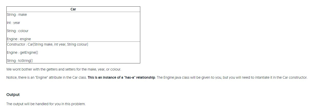 Solved Instructions This PoD is focused on "has-a" | Chegg.com