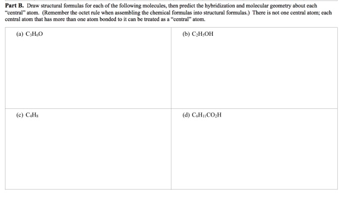 Solved Part B. Draw structural formulas for each of the | Chegg.com