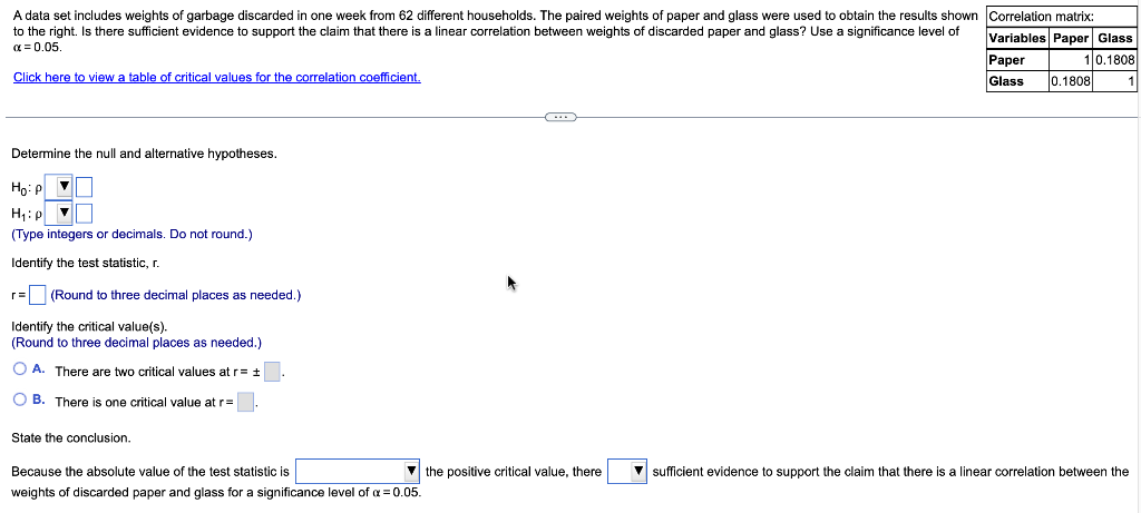 Solved A data set includes weights of garbage discarded in | Chegg.com
