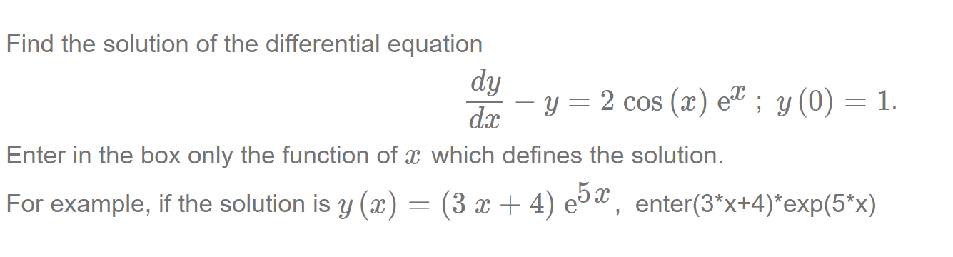 Solved Find the solution of the differential equation | Chegg.com