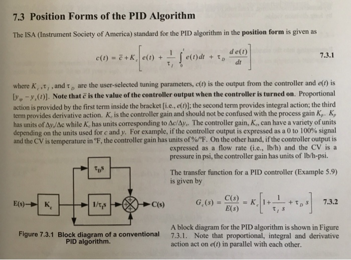 P7.3.2* Write the position form of the PID algorithm | Chegg.com