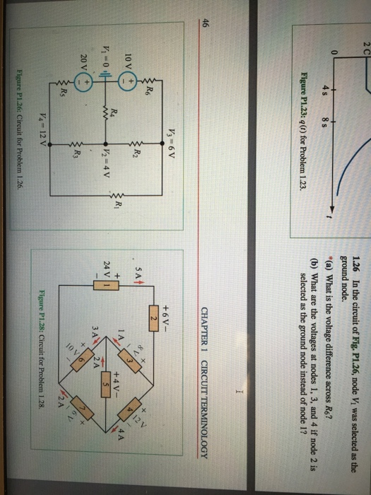 Solved 2 C 1.26 In the circuit of Fig. P1.26, node Vi was | Chegg.com