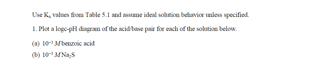 Use Ka values from Table 5.1 and assume ideal | Chegg.com