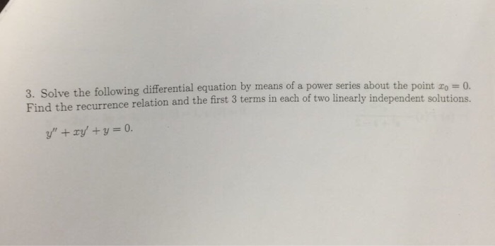 Solved Solve the following differential equation by means of | Chegg.com