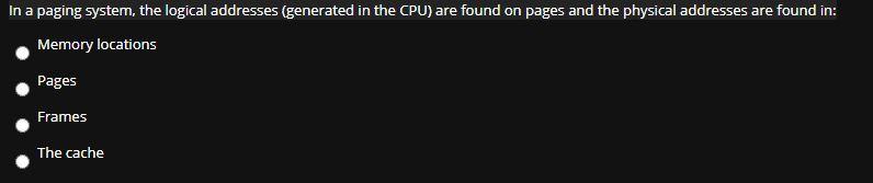 Solved In a paging system, the logical addresses (generated | Chegg.com