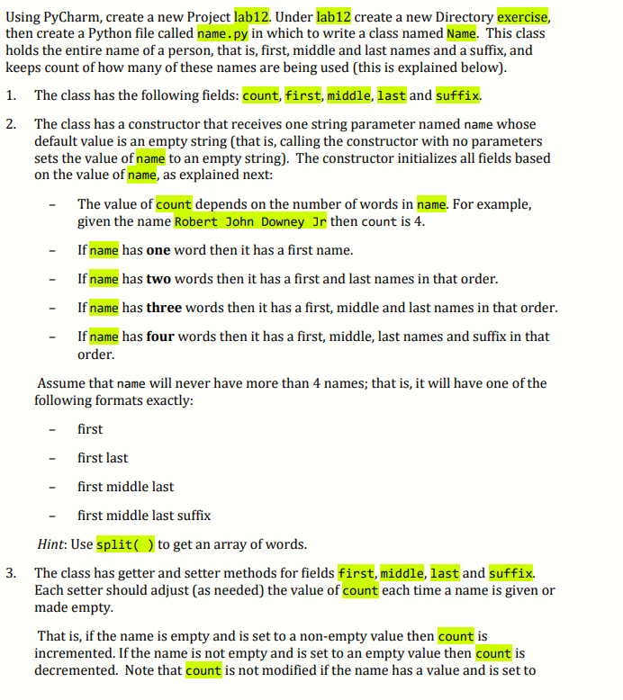 Using PyCharm, create a new Project lab12. Under | Chegg.com