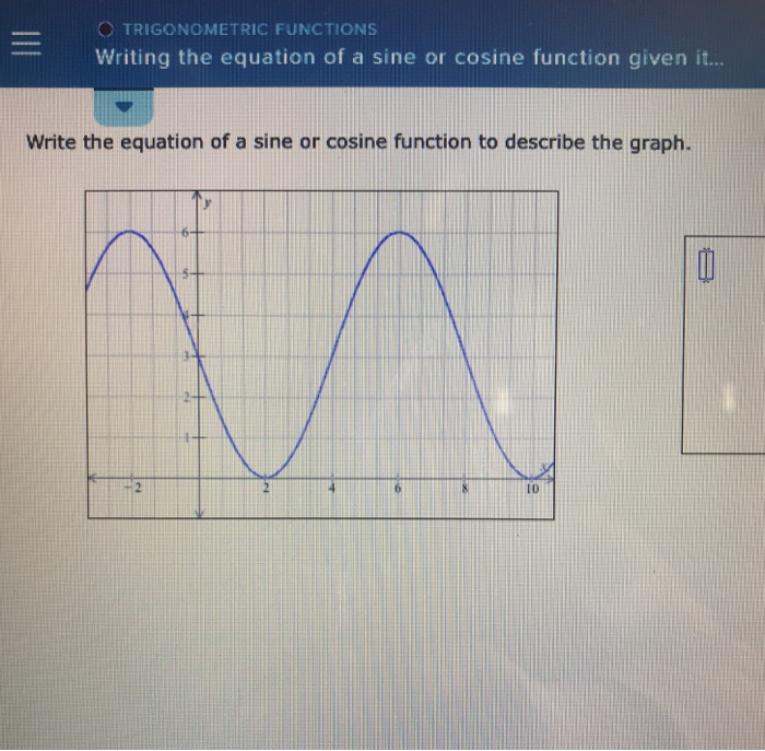 Solved O TRIGONOMETRIC FUNCTIONS Writing the equation of a | Chegg.com