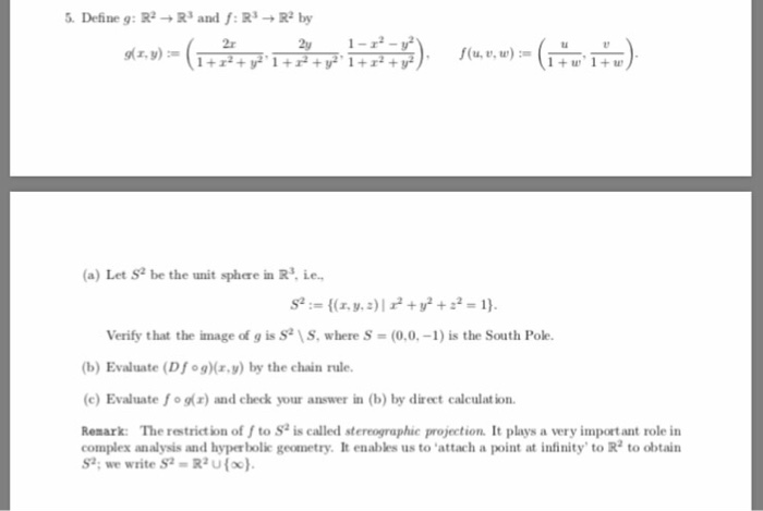 Solved Define g: R R3 and f:R R by f(u, e) (a) Let S2 be the | Chegg.com