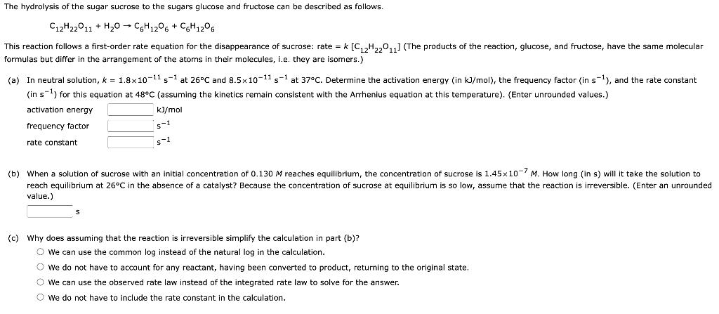 Solved Identify the components of the Arrhenius equation | Chegg.com