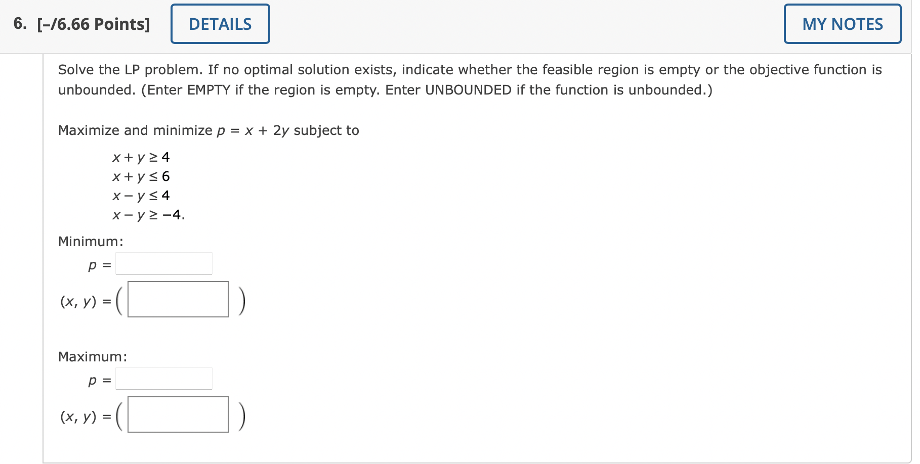 Solve the LP problem. If no optimal solution exists, | Chegg.com