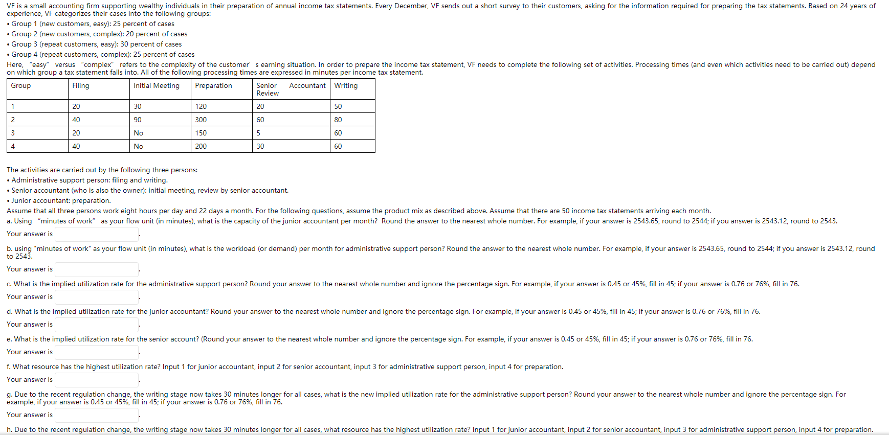 Solved e. What is the implied utilization rate for the | Chegg.com
