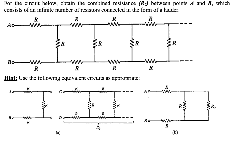 Solved For the circuit below, obtain the combined resistance | Chegg.com