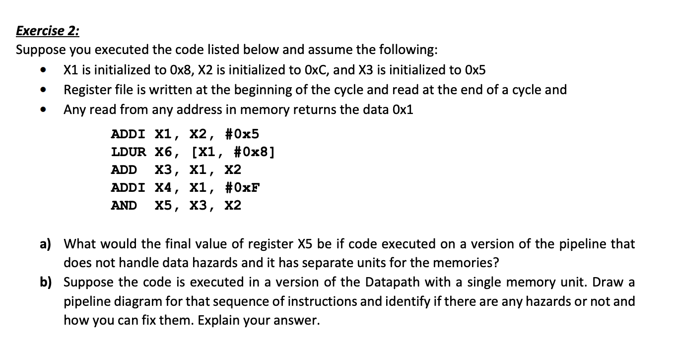 Exercise 2: Suppose you executed the code listed | Chegg.com