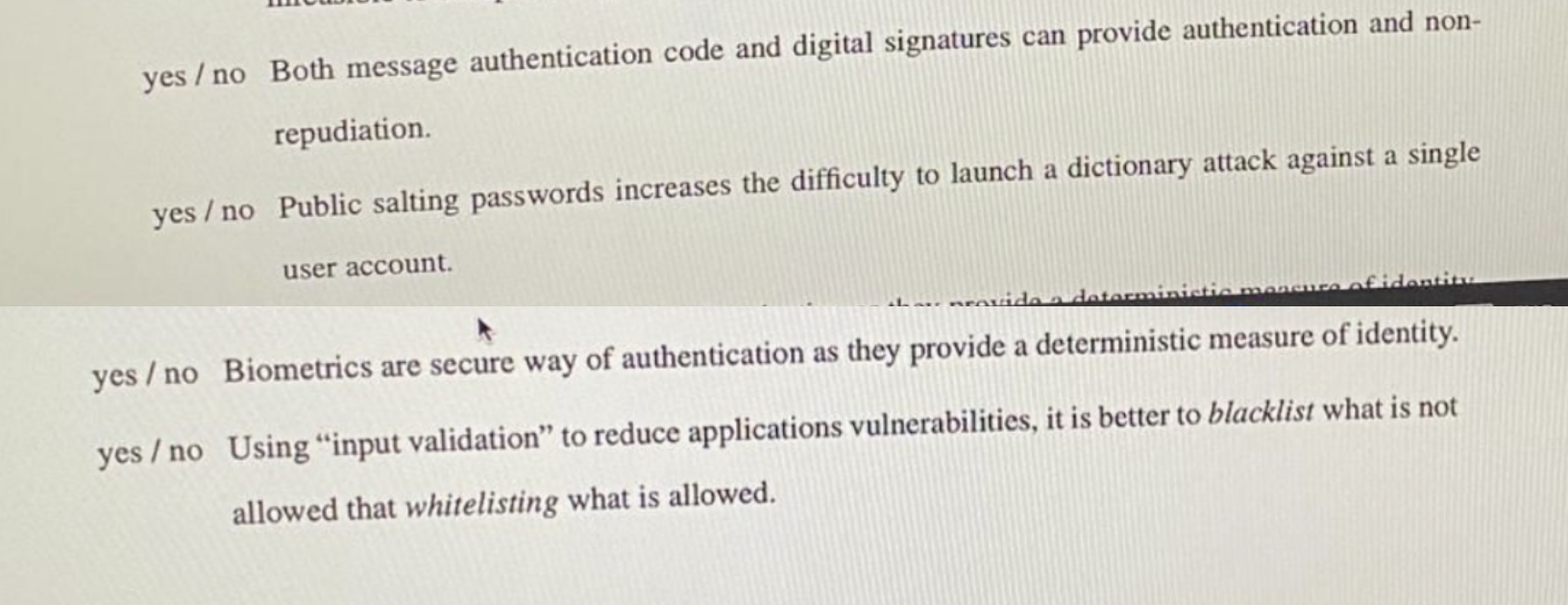 Solved yes / no Both message authentication code and digital | Chegg.com