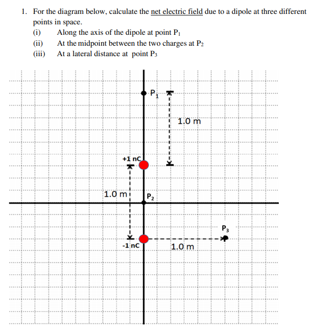 Solved 1. For the diagram below, calculate the net electric | Chegg.com