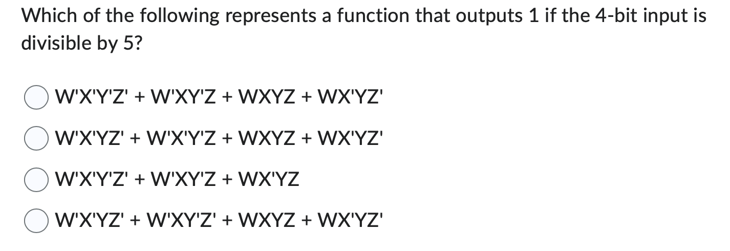 Solved Which Of The Following Represents A Function That 