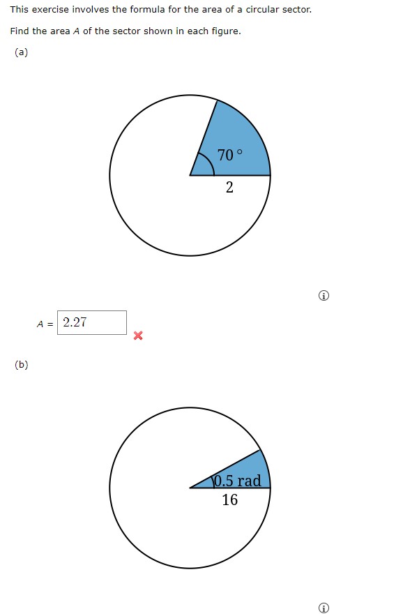 This exercise involves the formula for the area of a | Chegg.com
