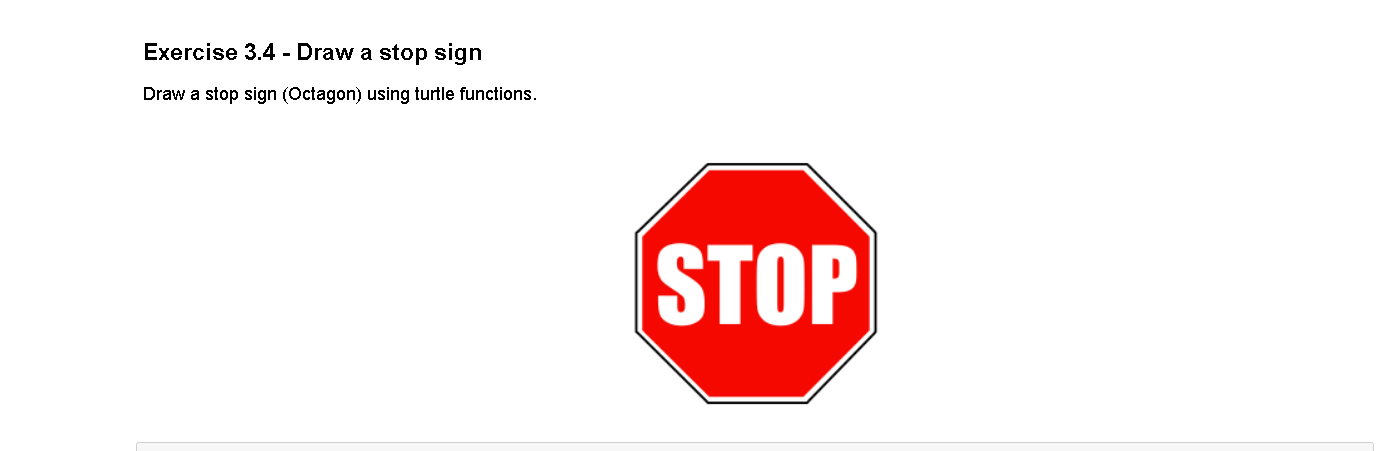Solved Exercise 3.4 - Draw a stop sign Draw a stop sign | Chegg.com