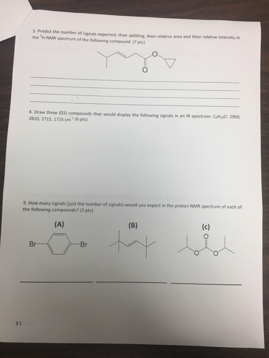 Solved 3. Predict the number of signals expected, their | Chegg.com