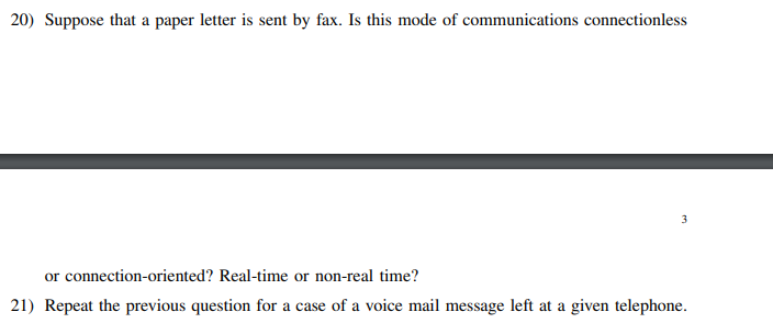 Solved 20) Suppose that a paper letter is sent by fax. Is | Chegg.com