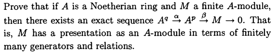 Solved Prove that if A is a Noetherian ring and M a finite | Chegg.com