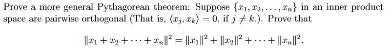 Solved Prove a more general Pythagorean theorem: Suppose | Chegg.com
