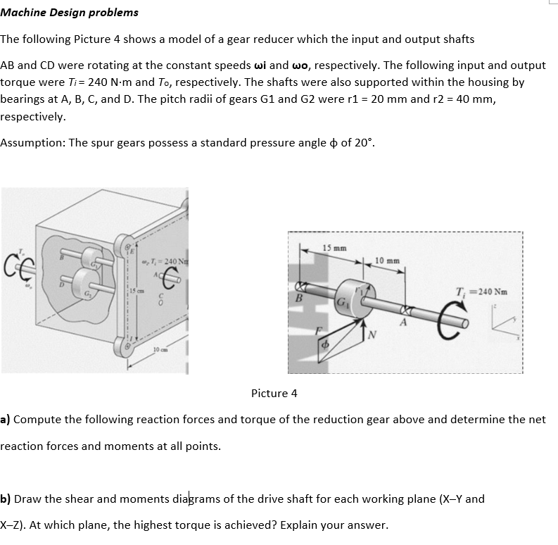 Solved Machine Design problems The following Picture 4 shows | Chegg.com