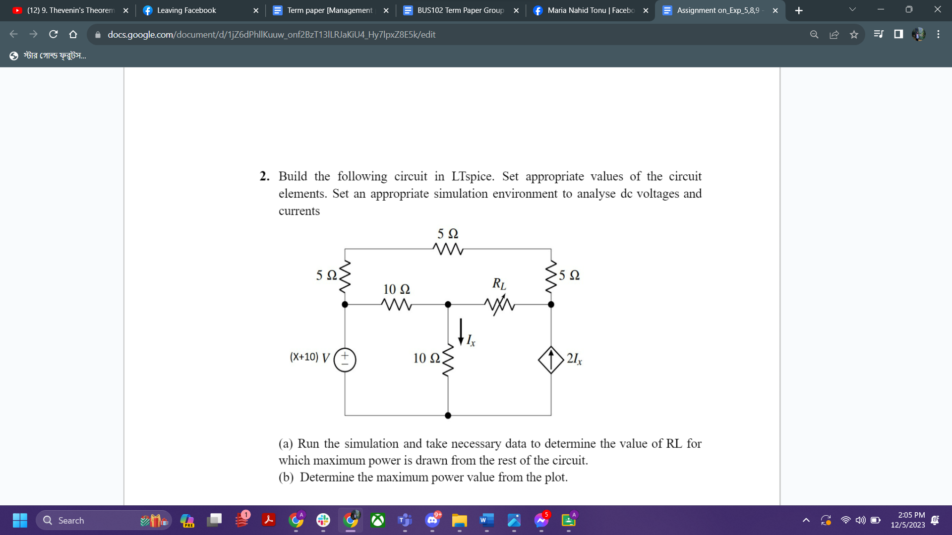 Solved 2. Build the following circuit in LTspice. Set | Chegg.com