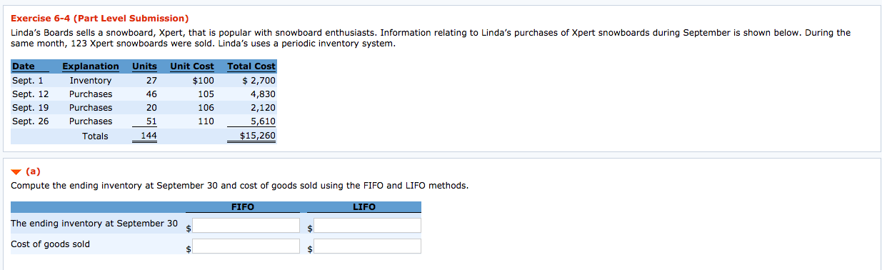 Solved Exercise 6-4 (Part Level Submission) Linda's Boards | Chegg.com