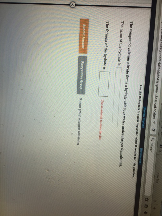 Solved The compound calcium nitrate forms a hydrate with | Chegg.com