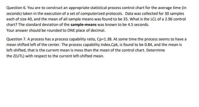 Solved Question 6. You are to construct an appropriate | Chegg.com