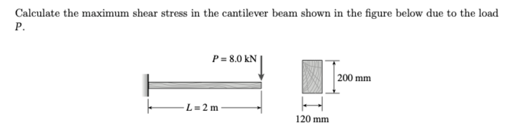 Solved Calculate the maximum shear stress in the cantilever | Chegg.com